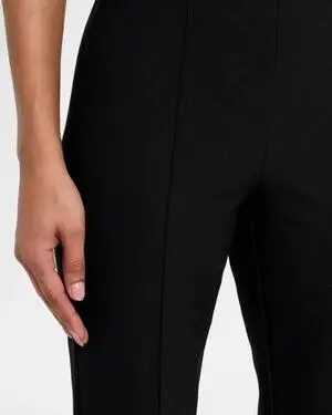 Vince Cropped Flare-leg Pintuck Trousers - Black