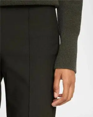 Vince Cropped Flare-leg Pintuck Trousers - Deep Fores