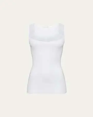 Hanro Cotton Delight Lace-trim Tank Top - White