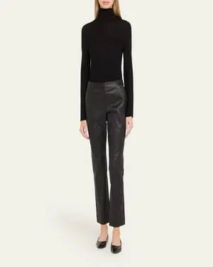 Lafayette 148 New York Leather Cigarette Pants