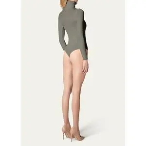 Wolford Colorado Turtleneck Thong Bodysuit - White