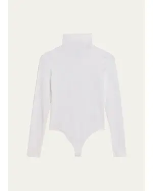 Wolford Colorado Turtleneck Thong Bodysuit - White