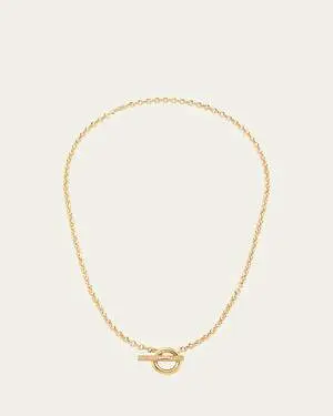 Lizzie Mandler 18k Yellow Diamond Pave Wave Toggle Chain Necklace - Gold