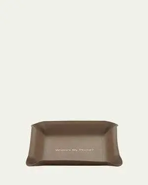 GRAPHIC IMAGE Where's My Phone?" Leather Valet Tray - Open Beige