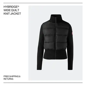 Canada Goose Hybridge Wide Quilt Knit Jacket - Black