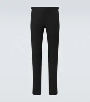 Rubinacci Luca Wool Tuxedo Pants - Black