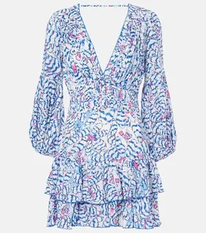 Poupette St Barth Chiara Printed Minidress - Blue