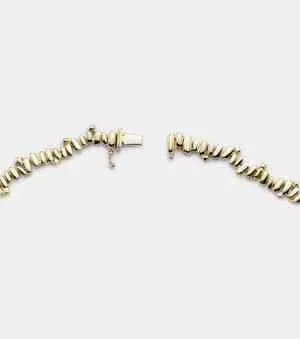 SUZANNE KALAN Bold Burst 18kt Yellow Emerald And Diamond Tennis Necklace