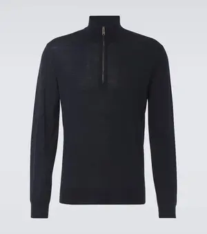 Zegna Wool Half-zip Sweater - Blue