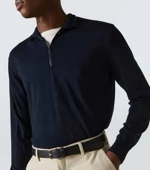 Zegna Wool Half-zip Sweater - Blue