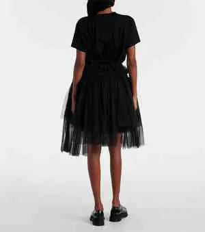 Noir Kei Ninomiya Mesh Midi Skirt