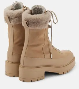 AQUAZZURA Very Cortina Ankle Boots - Beige
