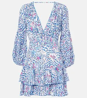 Poupette St Barth Chiara Printed Minidress - Blue