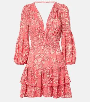 Poupette St Barth Poupette St Barth Chiara Printed Minidress Pink