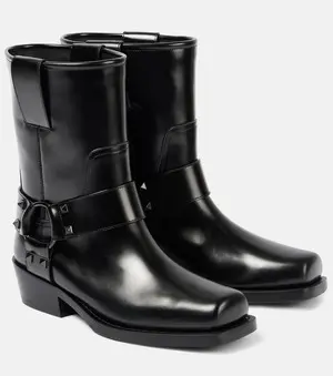 Leather Harness Accent Boots for Women