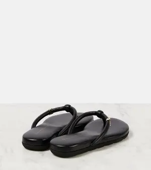 GIANVITO ROSSI Juno Leather Thong Sandals - Black