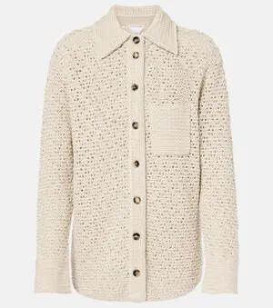 Bottega Veneta Cotton Crochet Shirt - Beige