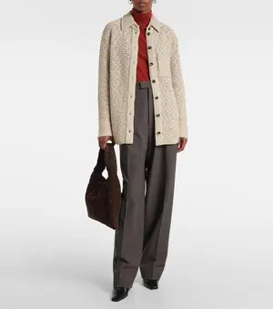 Bottega Veneta Cotton Crochet Shirt - Beige