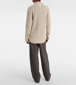 Bottega Veneta Cotton Crochet Shirt - Beige