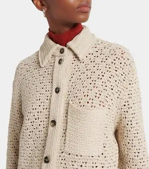 Bottega Veneta Cotton Crochet Shirt - Beige