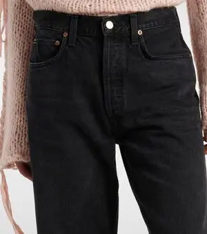 AGOLDE Kelly High-rise Distressed Straight Jeans In Fuse