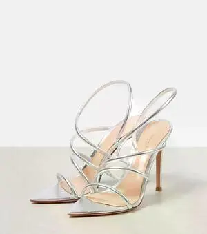 GIANVITO ROSSI Ettie 105 Metallic Leather Sandals