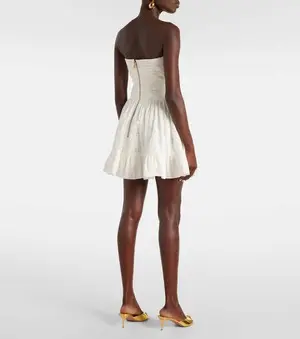 AREA Draped Cotton Mini Dress