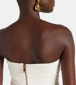 AREA Draped Cotton Mini Dress
