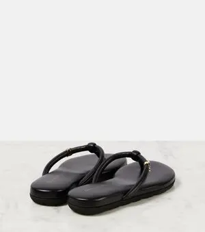 GIANVITO ROSSI Juno Leather Thong Sandals - Black