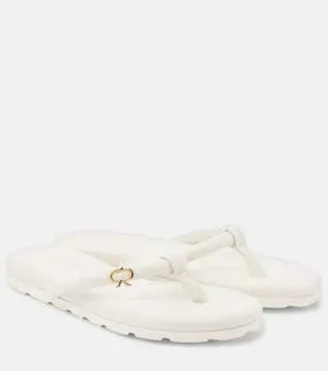 GIANVITO ROSSI Juno Leather Thong Sandals - White