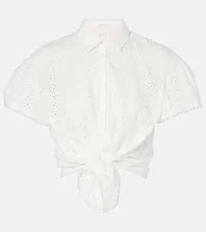 Poupette St Barth Cycas Broderie Anglaise Shirt - White