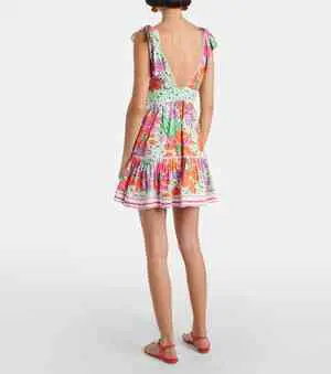 Poupette St Barth Cara Printed Cotton Minidress - Pink
