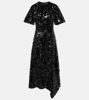 GANNI Sequined Velvet Maxi Dress