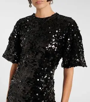 GANNI Sequined Velvet Maxi Dress