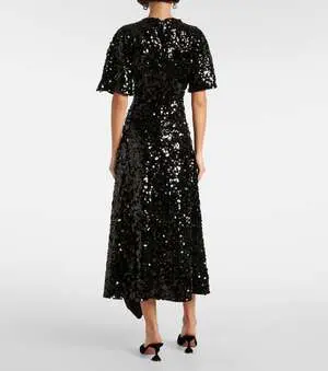 GANNI Sequined Velvet Maxi Dress