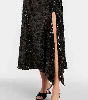 GANNI Sequined Velvet Maxi Dress