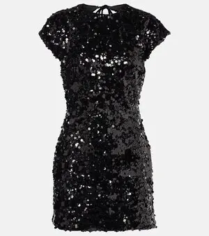 GANNI Sequined Velvet Minidress