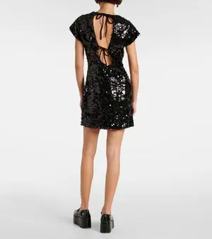 GANNI Sequined Velvet Minidress