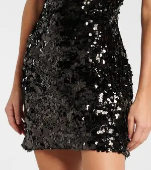 GANNI Sequined Velvet Minidress