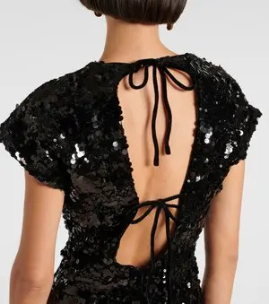 GANNI Sequined Velvet Minidress