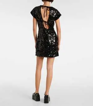 GANNI Sequined Velvet Minidress