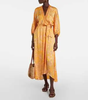 Poupette St Barth Celie Printed Asymmetric Maxi Dress
