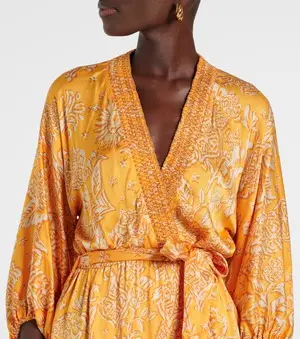Poupette St Barth Celie Printed Asymmetric Maxi Dress