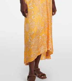 Poupette St Barth Celie Printed Asymmetric Maxi Dress