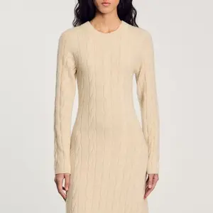 Sandro Cable Knit Maxi Dress