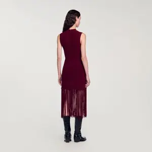 Sandro Velvet Knit Maxi Dress