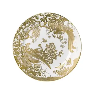 ROYAL CROWN DERBY Aves Service Plate, 12 - Gold