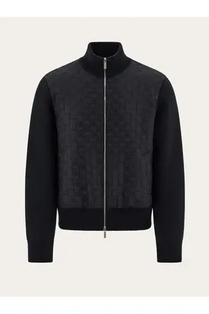FERRAGAMO Knitted Bomber Jacket - Black