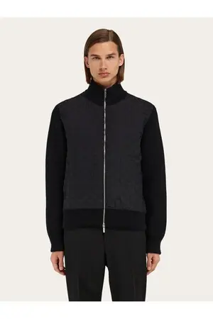 FERRAGAMO Knitted Bomber Jacket - Black