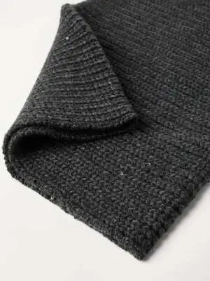 Brunello Cucinelli Cashmere Collar Scarf - Grey